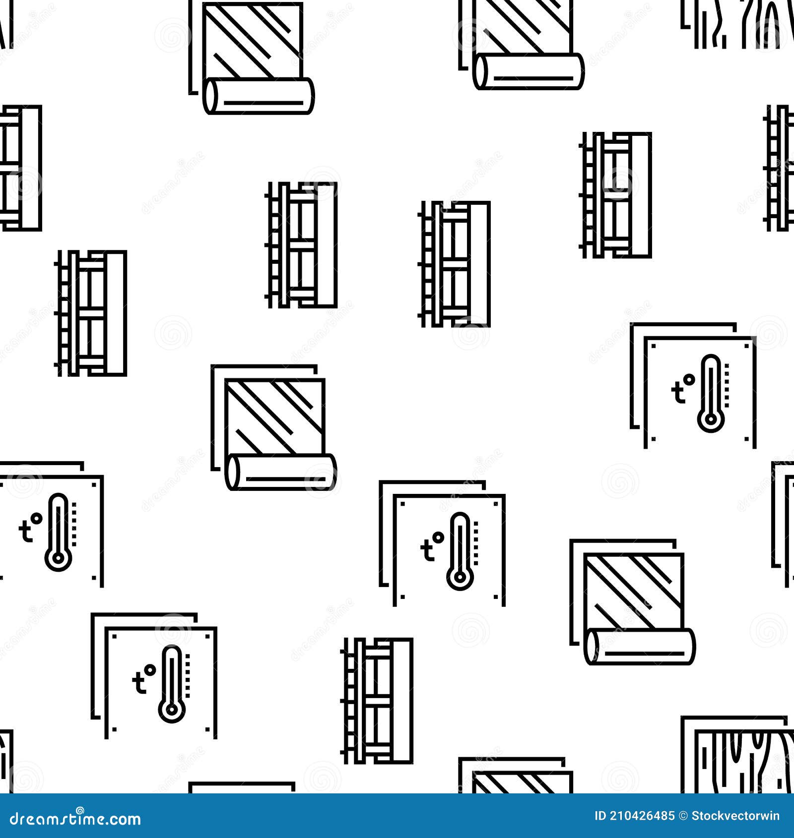 Insulation Building Vector Seamless Pattern Stock Vector - Illustration ...