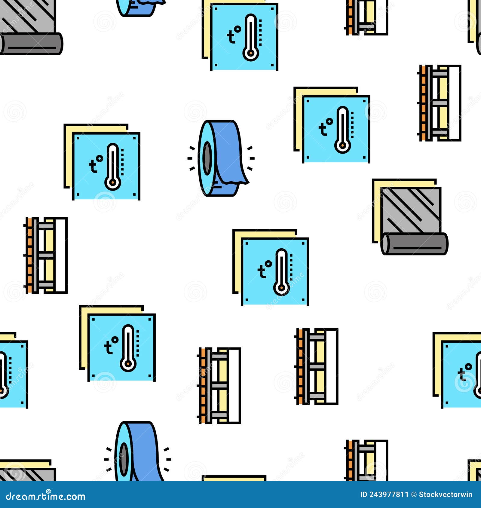 Insulation Building Vector Seamless Pattern Stock Vector - Illustration ...