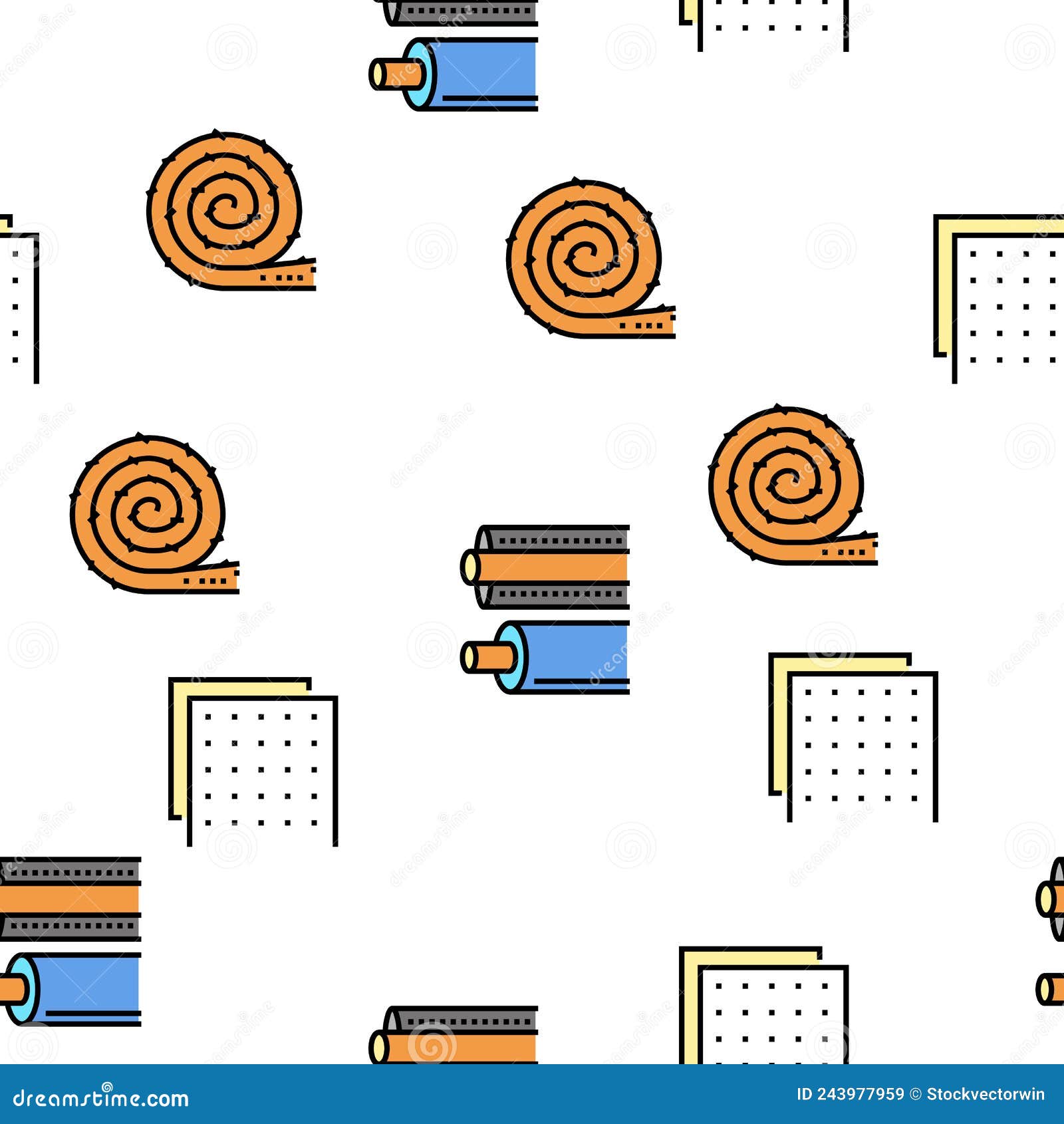 Insulation Building Vector Seamless Pattern Stock Illustration ...