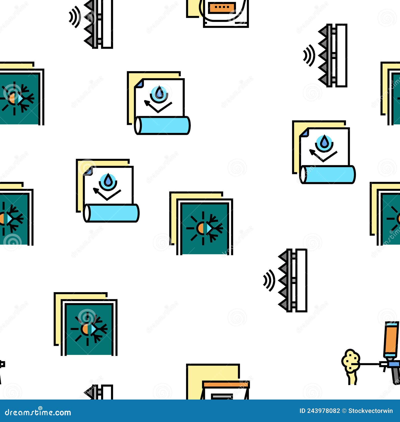 Insulation Building Vector Seamless Pattern Stock Vector - Illustration ...