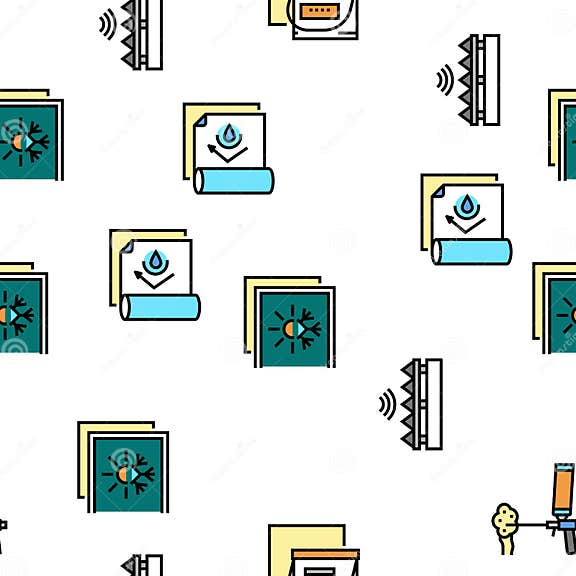 Insulation Building Vector Seamless Pattern Stock Vector - Illustration ...