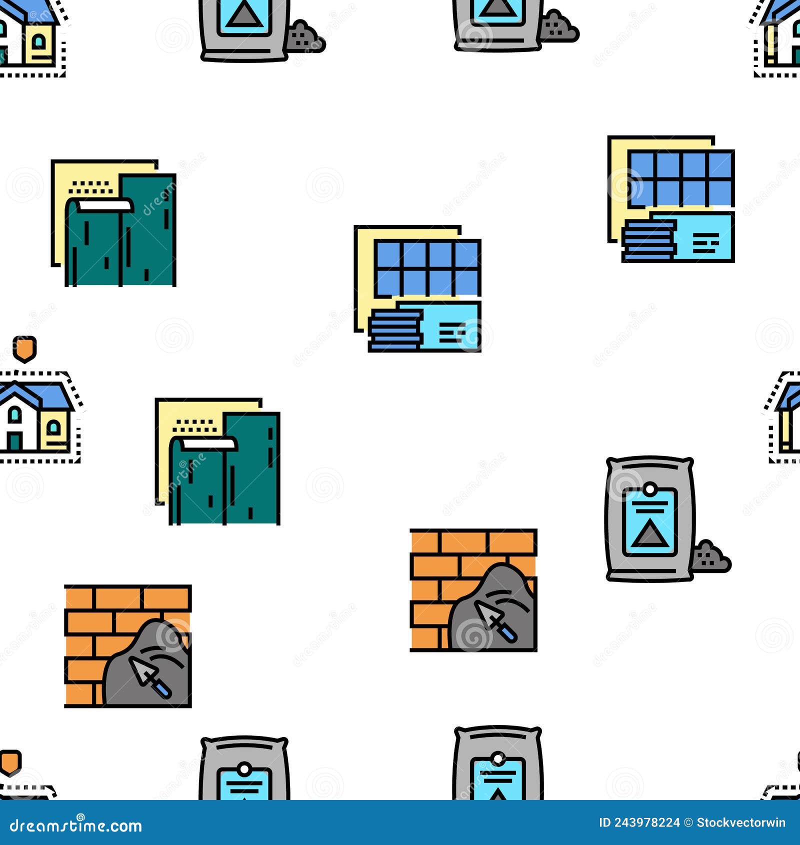 Insulation Building Vector Seamless Pattern Stock Vector - Illustration ...