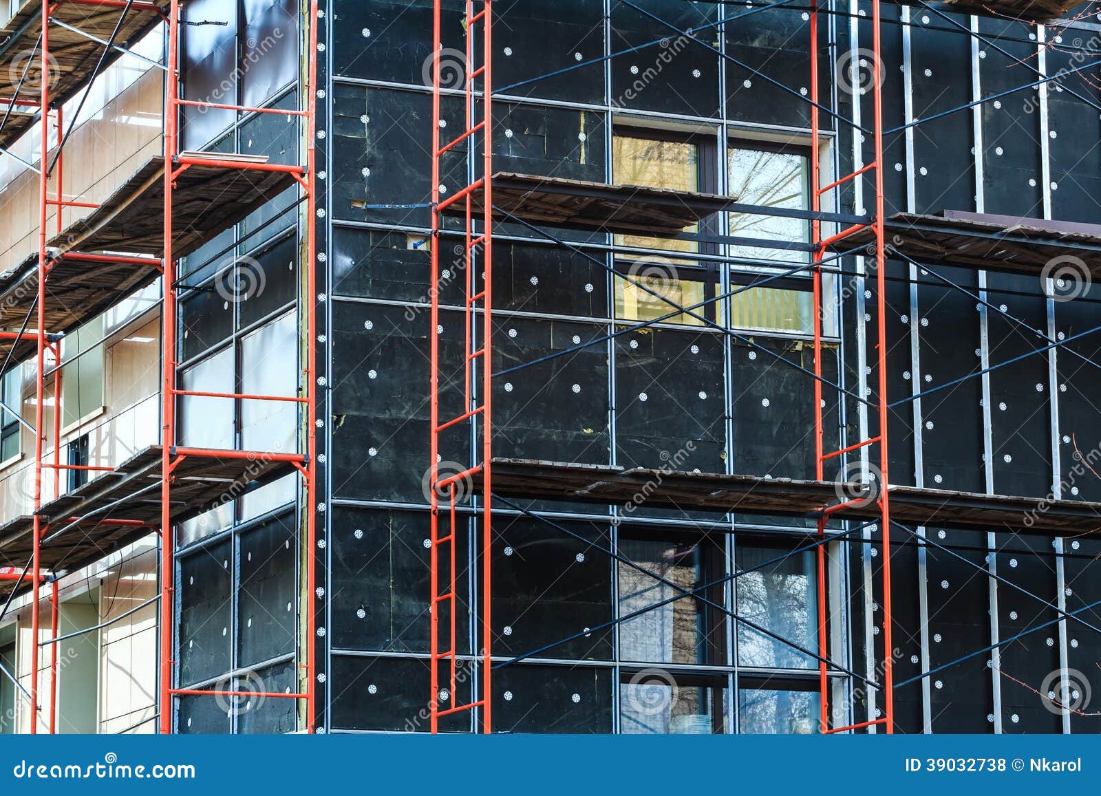 Insulation of Building Wall Under Construction Stock Photo - Image of ...
