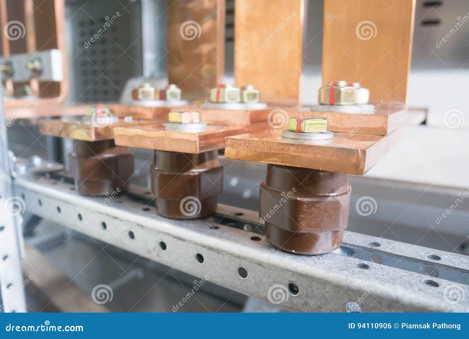 Insulation Bushing of Copper Bus Stock Photo - Image of engineer ...