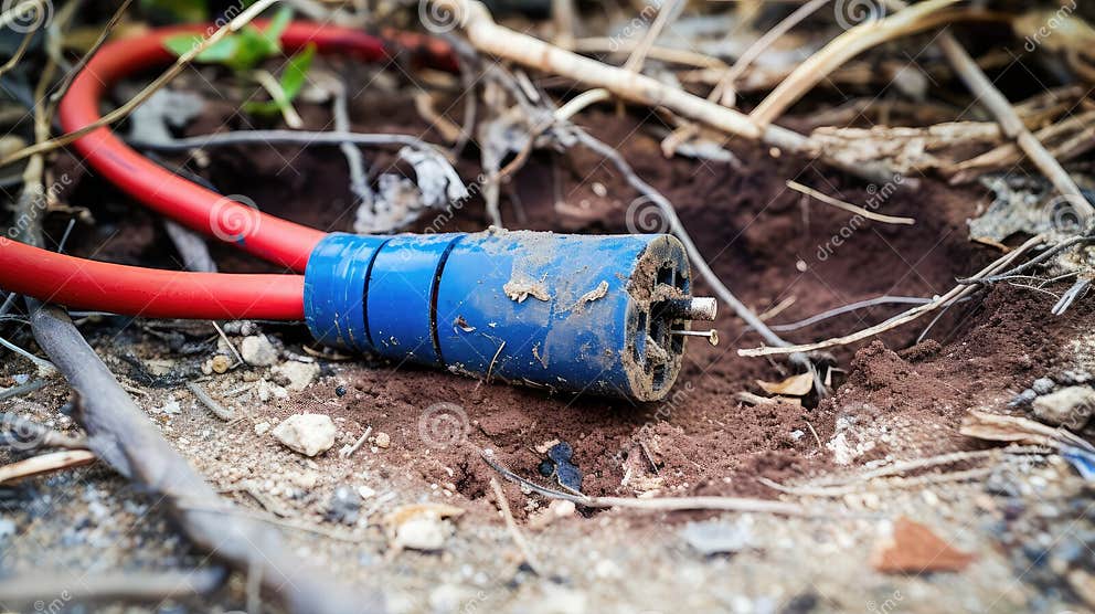 Insulation cut cable stock illustration. Illustration of replacement ...