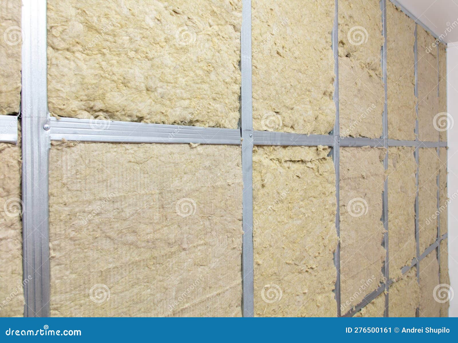 Insulation and Glass Wool in the Wall of the Room Stock Image - Image ...