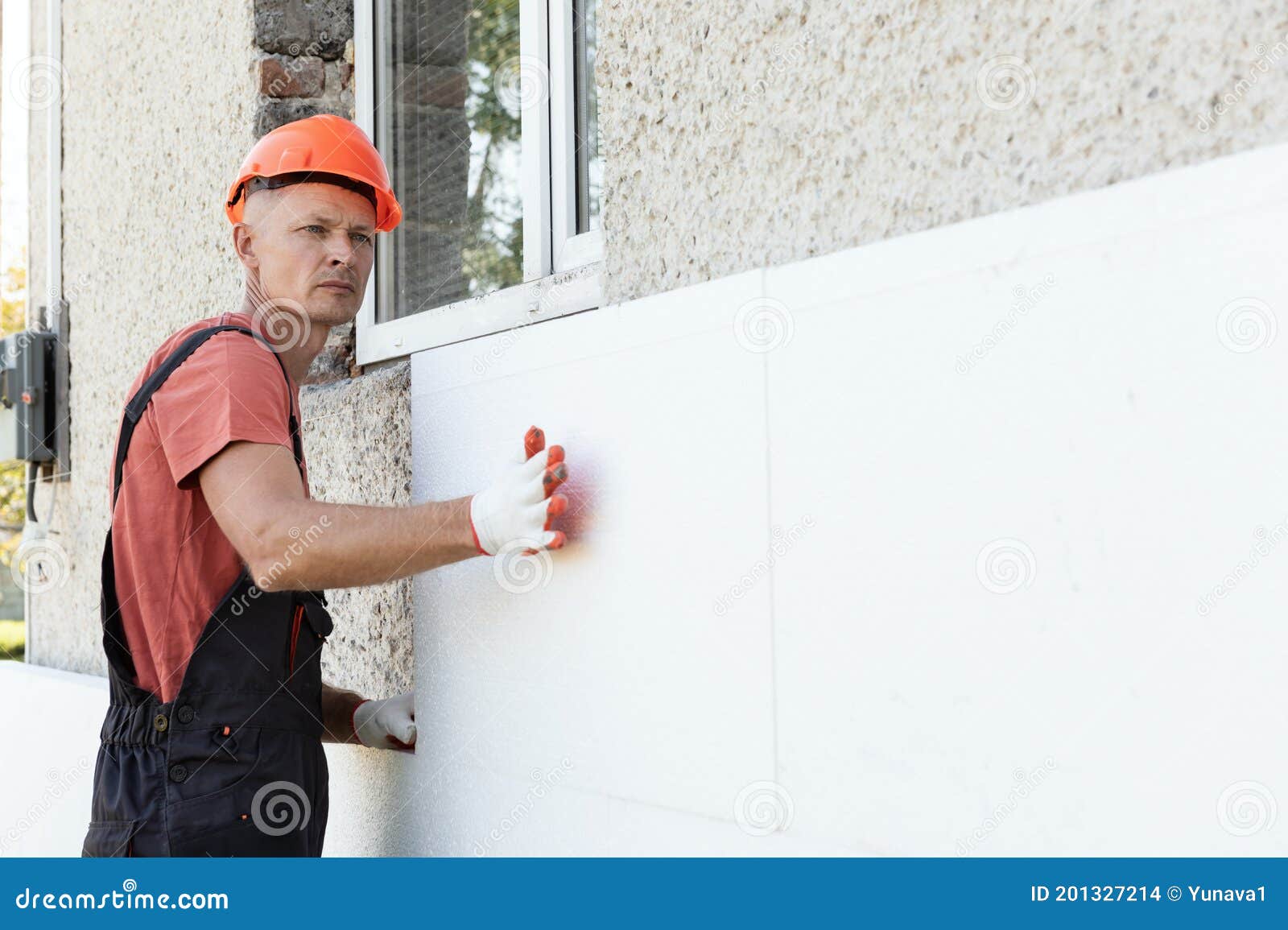 Insulation of the House with Polyfoam Stock Photo - Image of mason ...