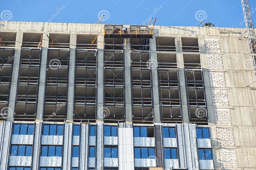 Insulation Layers Exposed Facade Works Stock Photo - Image of materials, installation: 306662144