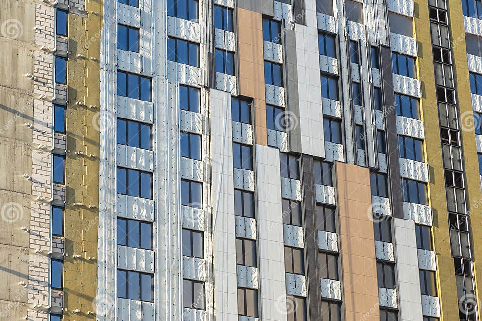 Insulation Layers Exposed Facade Works Stock Photo - Image of ...