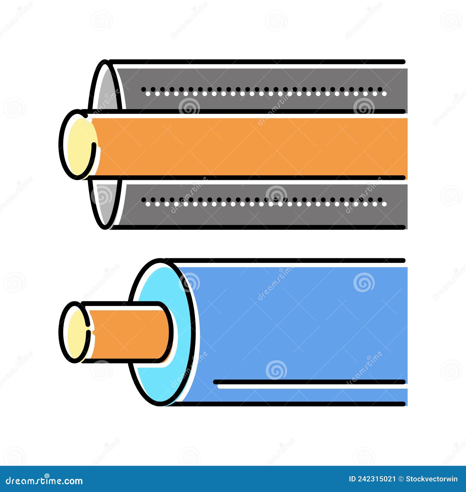 Insulation Material Roll Color Icon Vector Illustration Stock Vector ...