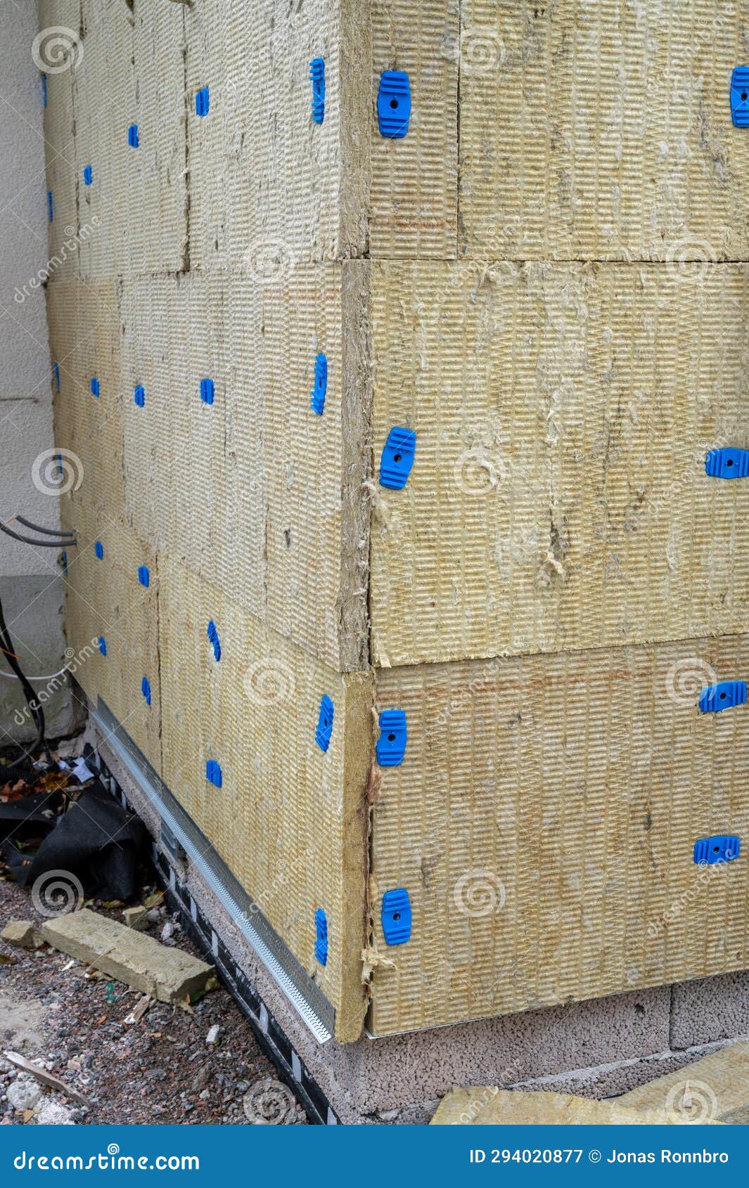 Insulation on Outer Wall before Plastering the Facade Stock Image ...
