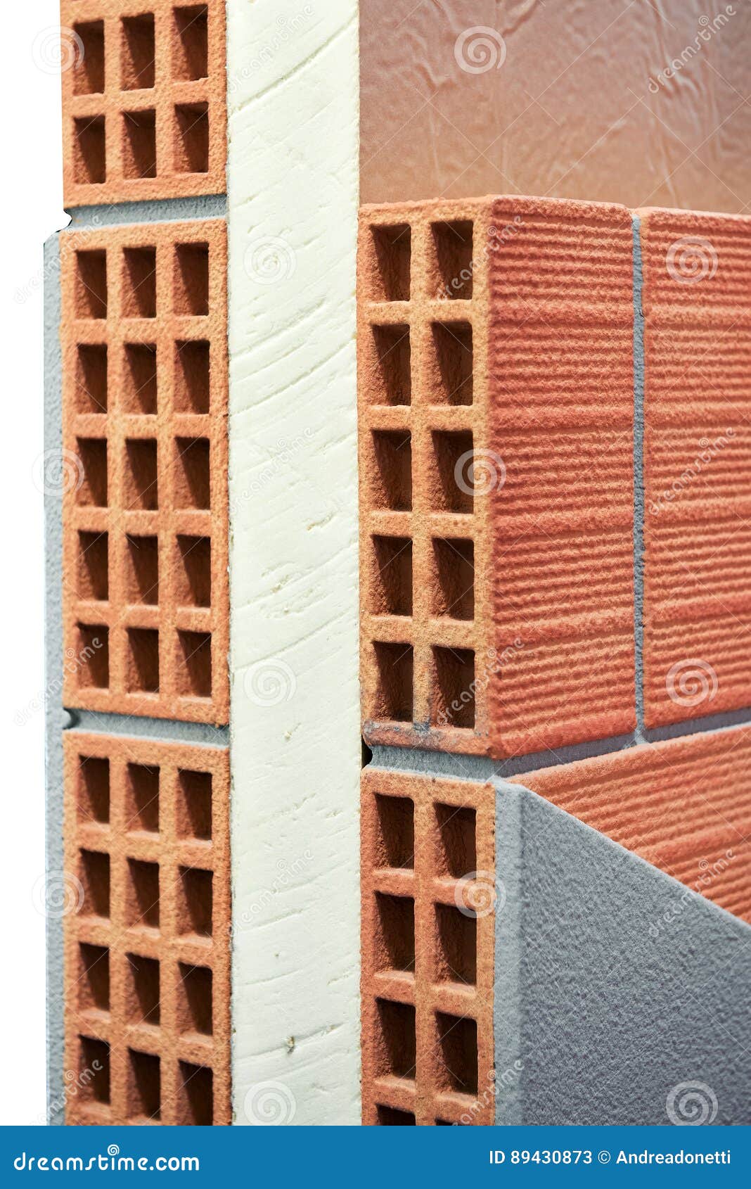Insulation Panel between Two Layers of Bricks Stock Image - Image of ...