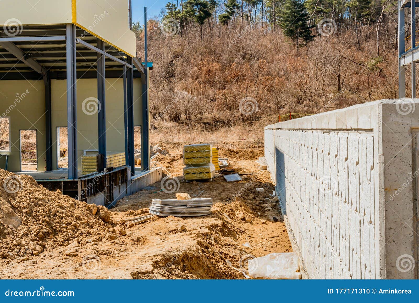 Insulation Panels at Construction Site Stock Photo - Image of business ...