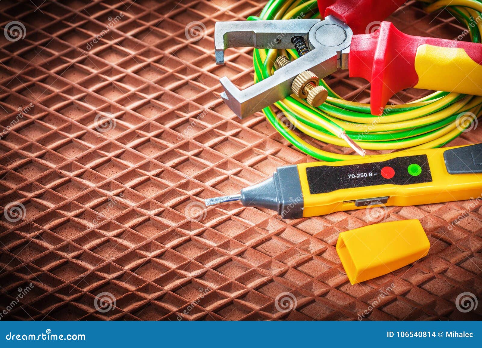 Insulation Strippers Electrical Wire Tester on Dielectric Mat Stock ...