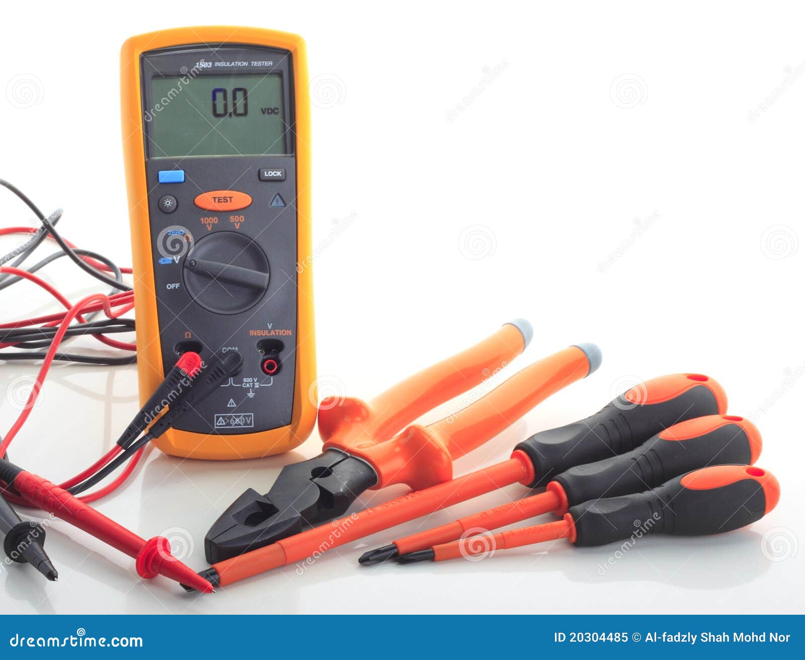 Insulation Tester with Tools Isolated White Stock Image - Image of ...