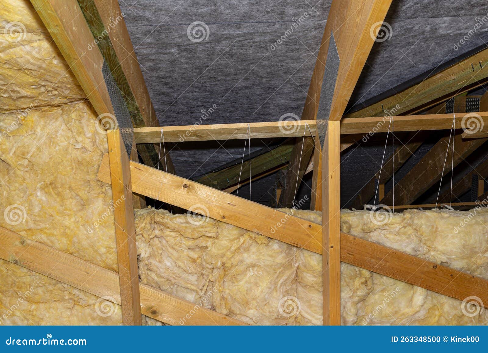 Insulation of Walls and Ceiling in the Attic Made of Mineral Wool ...