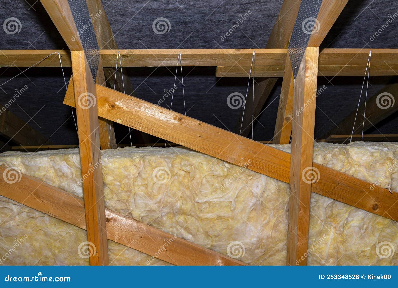 Insulation Of Walls And Ceiling In The Attic Made Of Mineral Wool ...