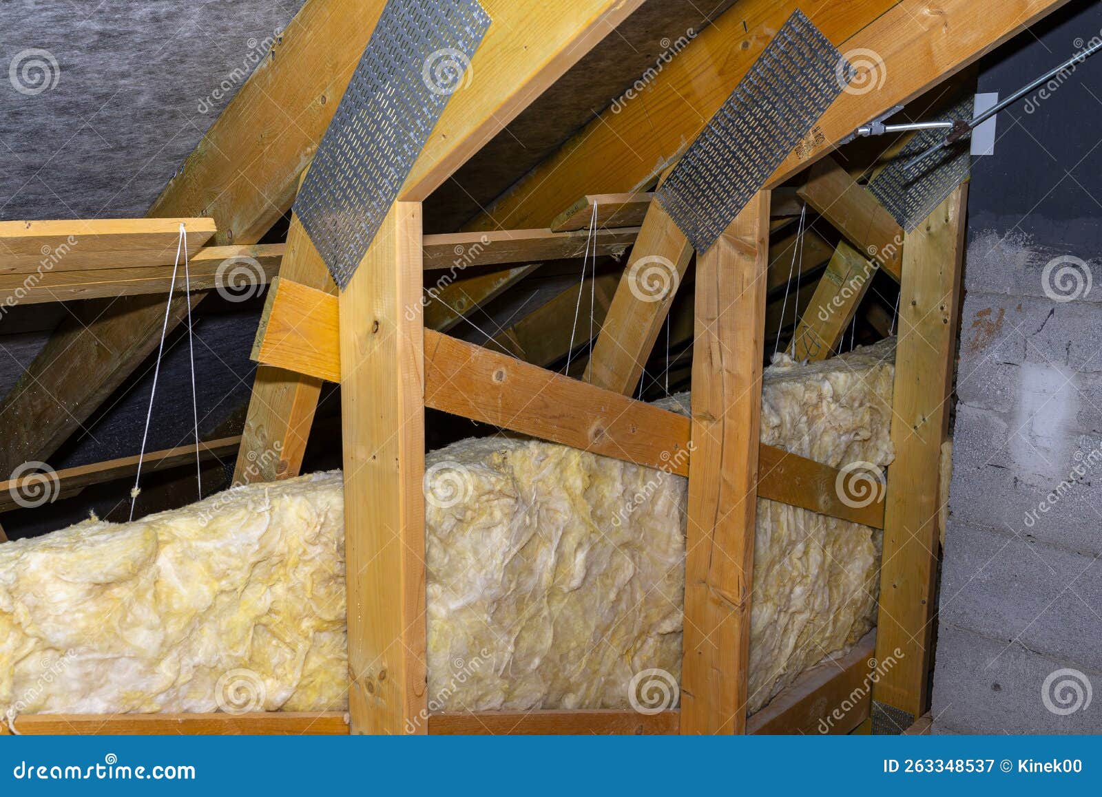 Insulation of Walls and Ceiling in the Attic Made of Mineral Wool ...
