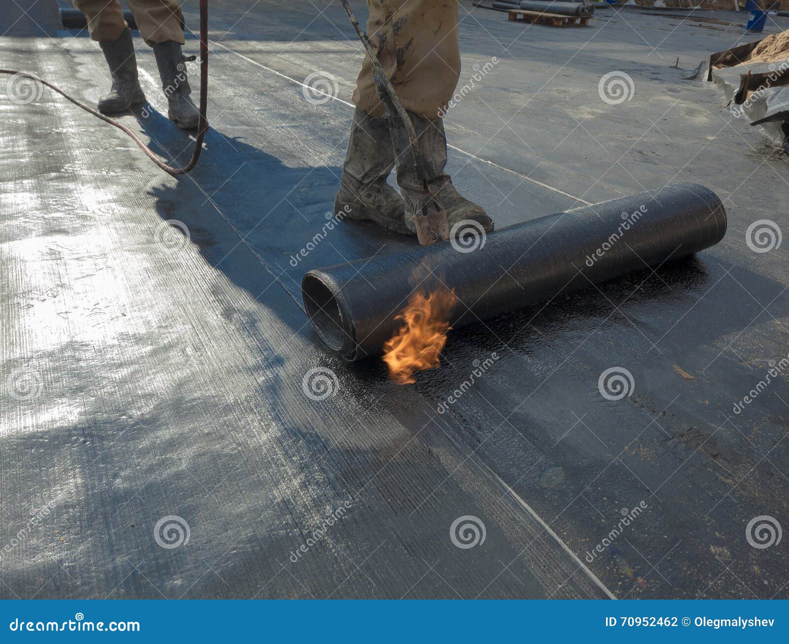 Insulation and Waterproofing of the Building Foundation Stock Photo ...