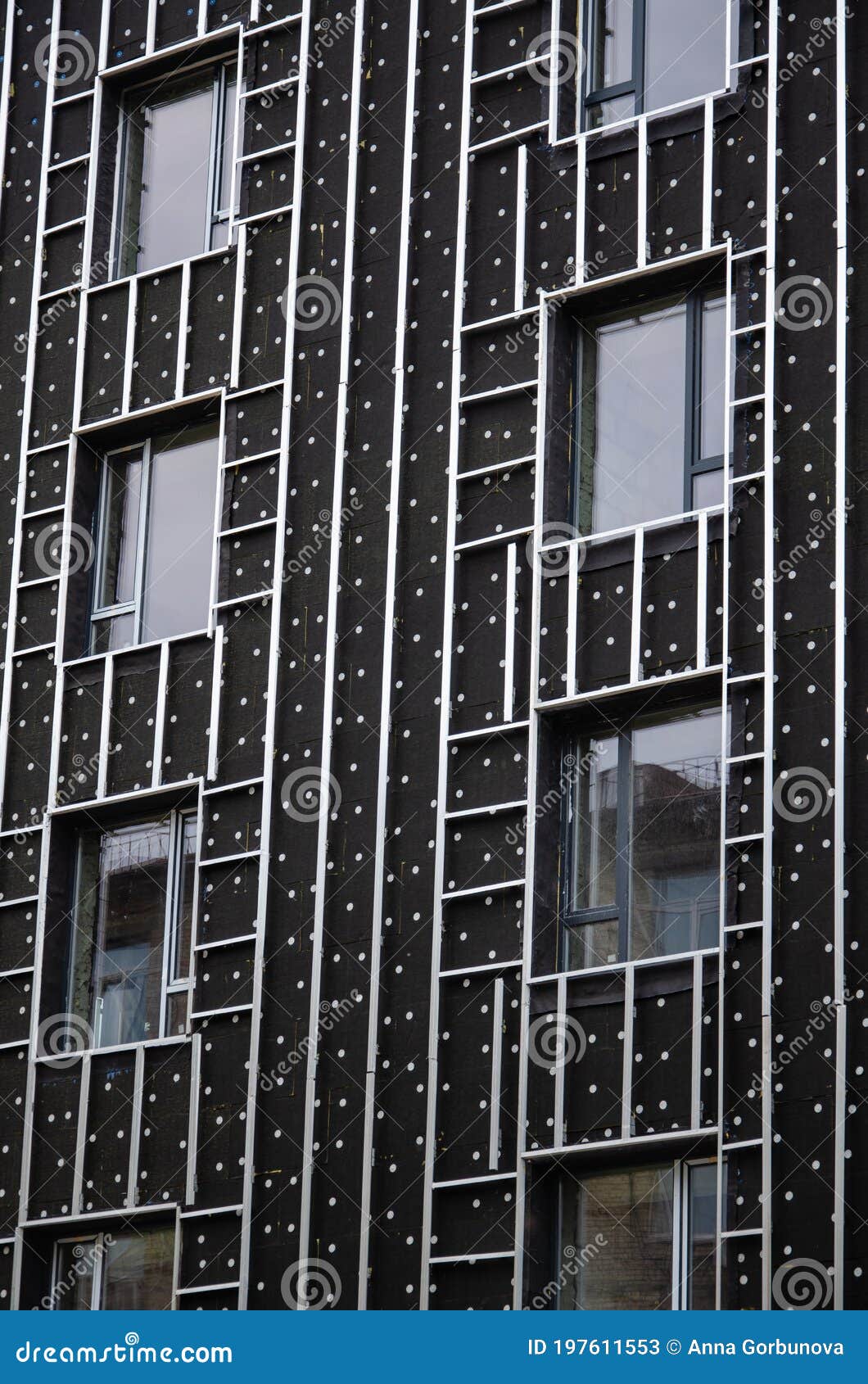 Suspended Structure of the Building Facade Stock Image - Image of house ...