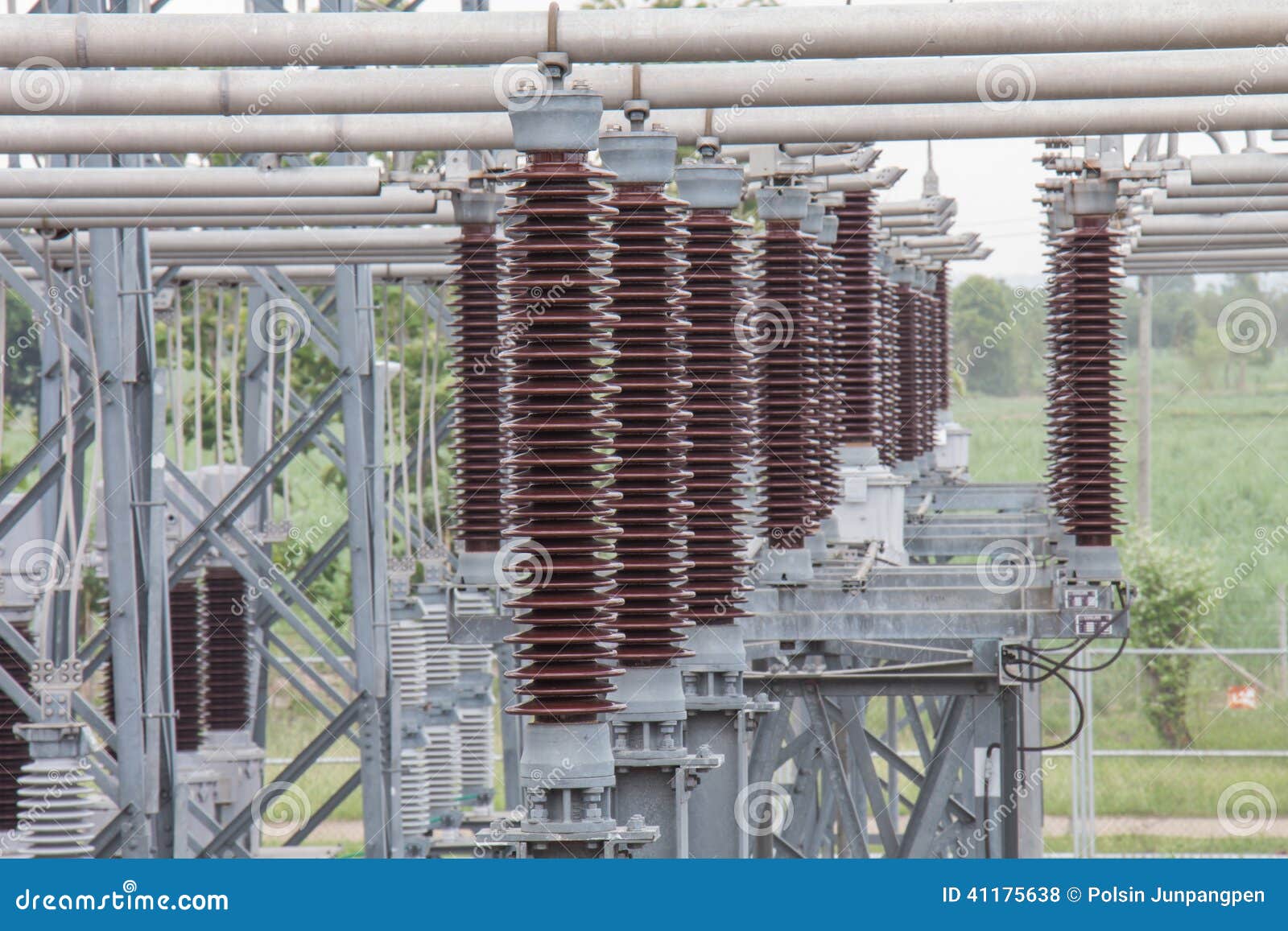 Insulator for Supporting in Sub Station Stock Photo - Image of danger ...