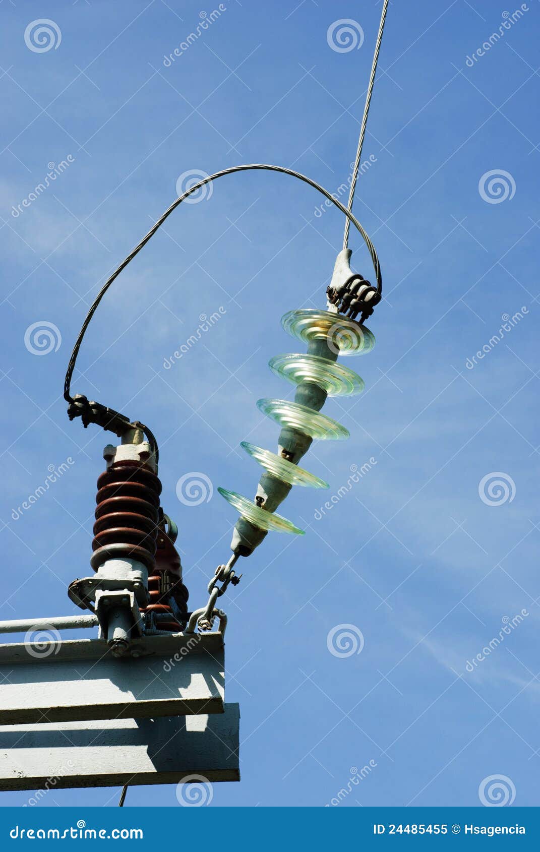 Insulators on a High Voltage Electric Pillar Stock Image - Image of ...