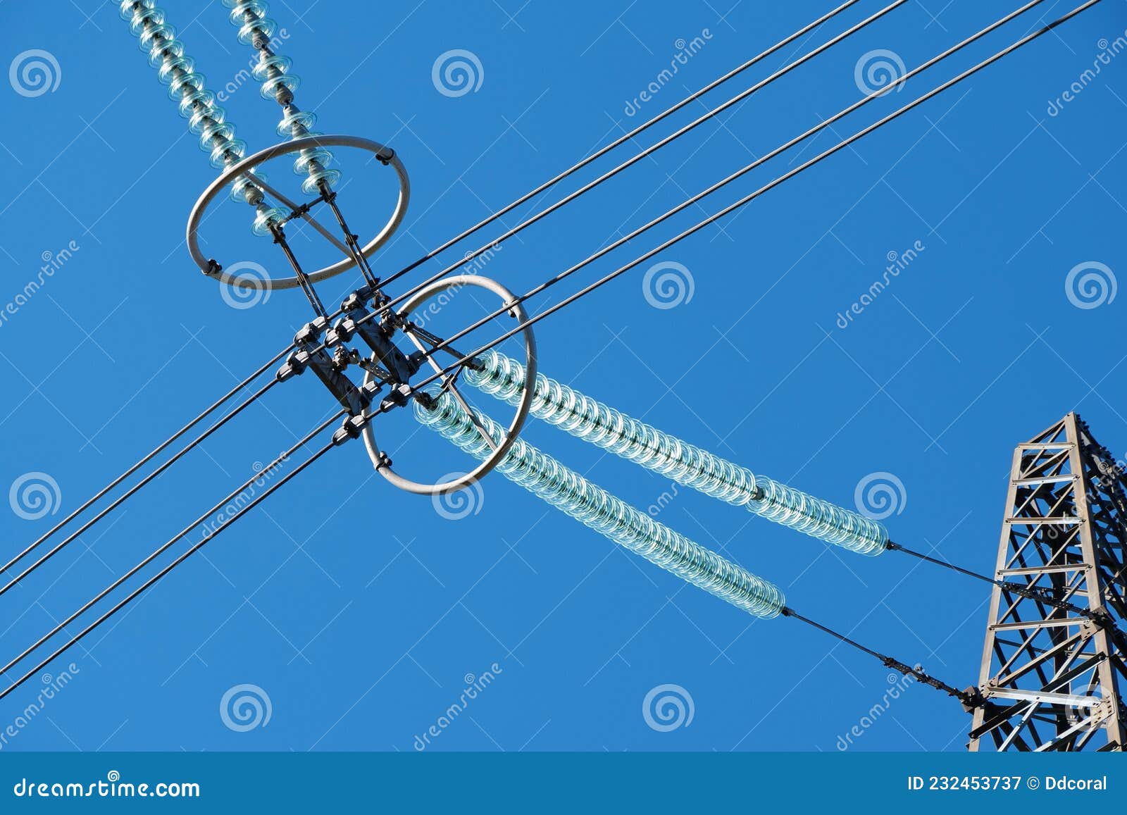 Insulators on High Voltage Electric Power Lines Stock Image - Image of ...