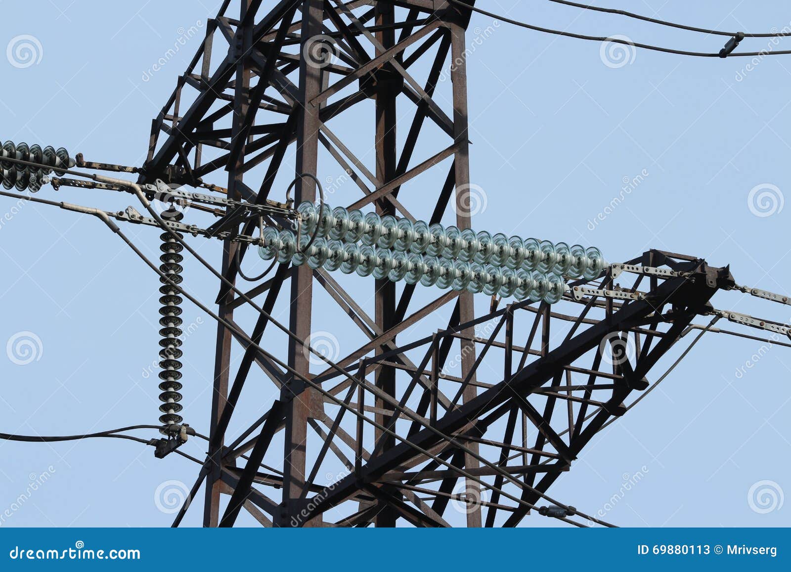 Insulators High Voltage Power Lines Stock Image - Image of lines ...