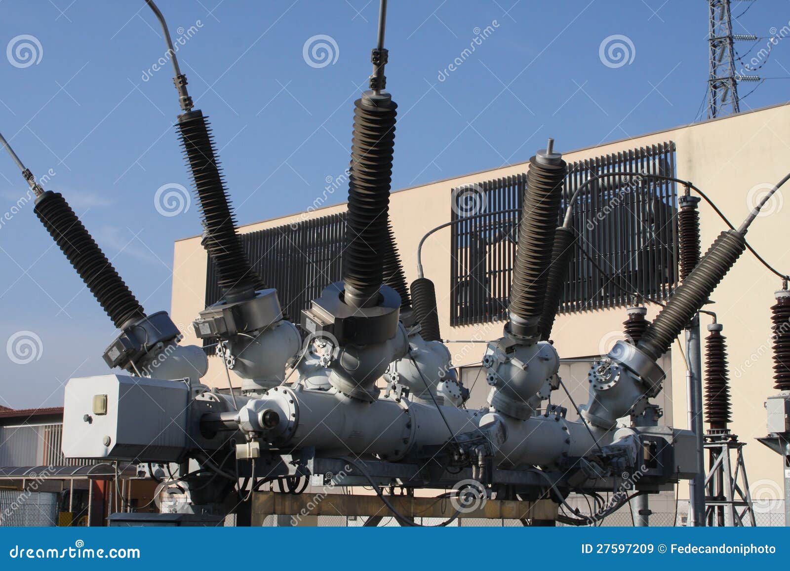 Insulators of a Transformer in Substation Stock Image - Image of volts ...