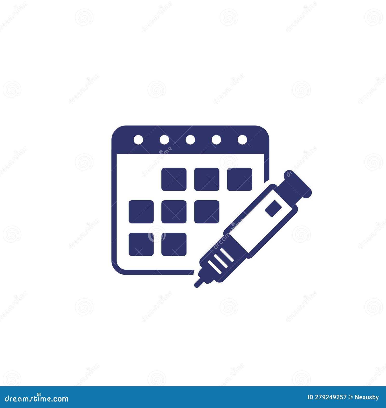 Insulin Injection Schedule Icon on White Stock Vector - Illustration of ...