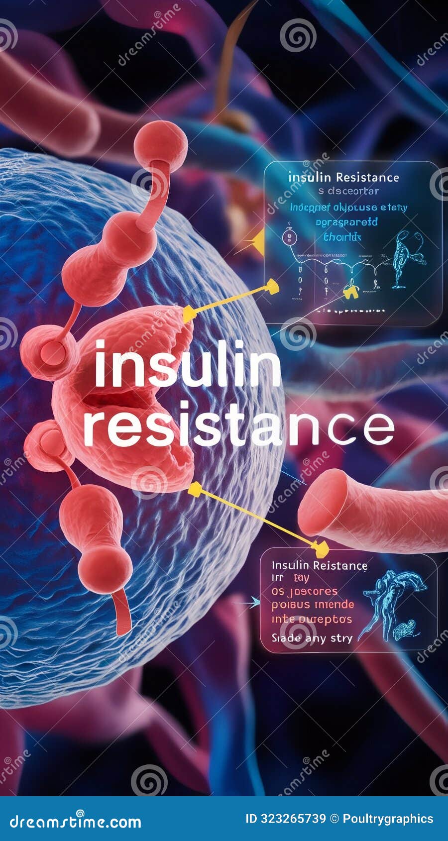 Insulin Resistance in Diabetes Stock Illustration - Illustration of ...