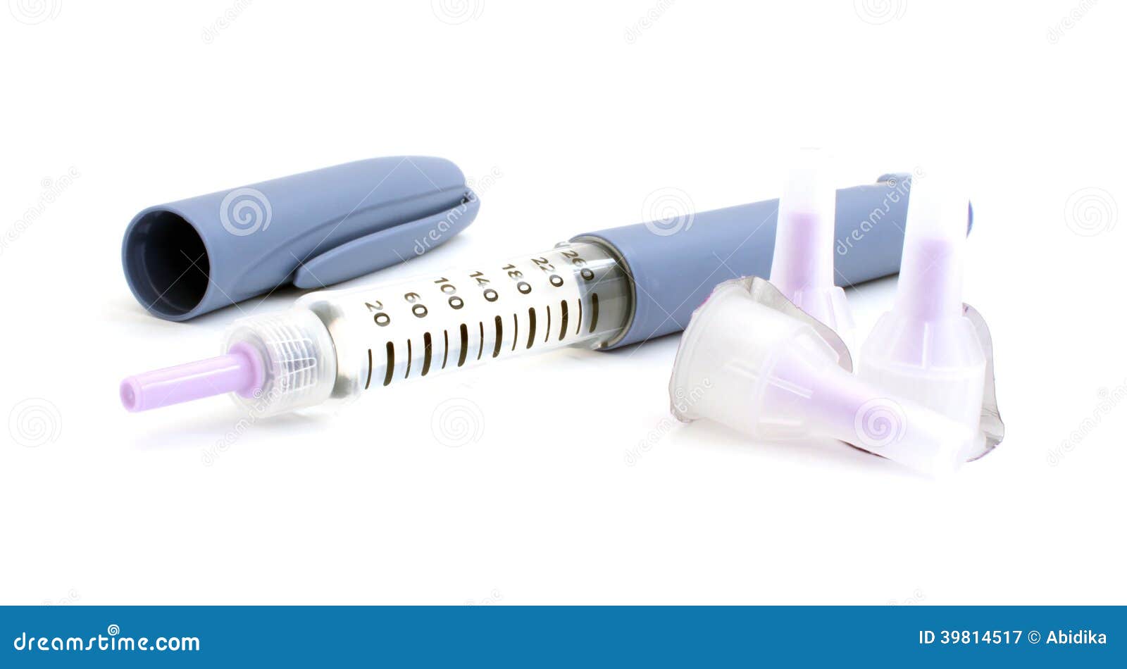 Insulin Syringe Pen and Needle Stock Image - Image of glucose, cure ...