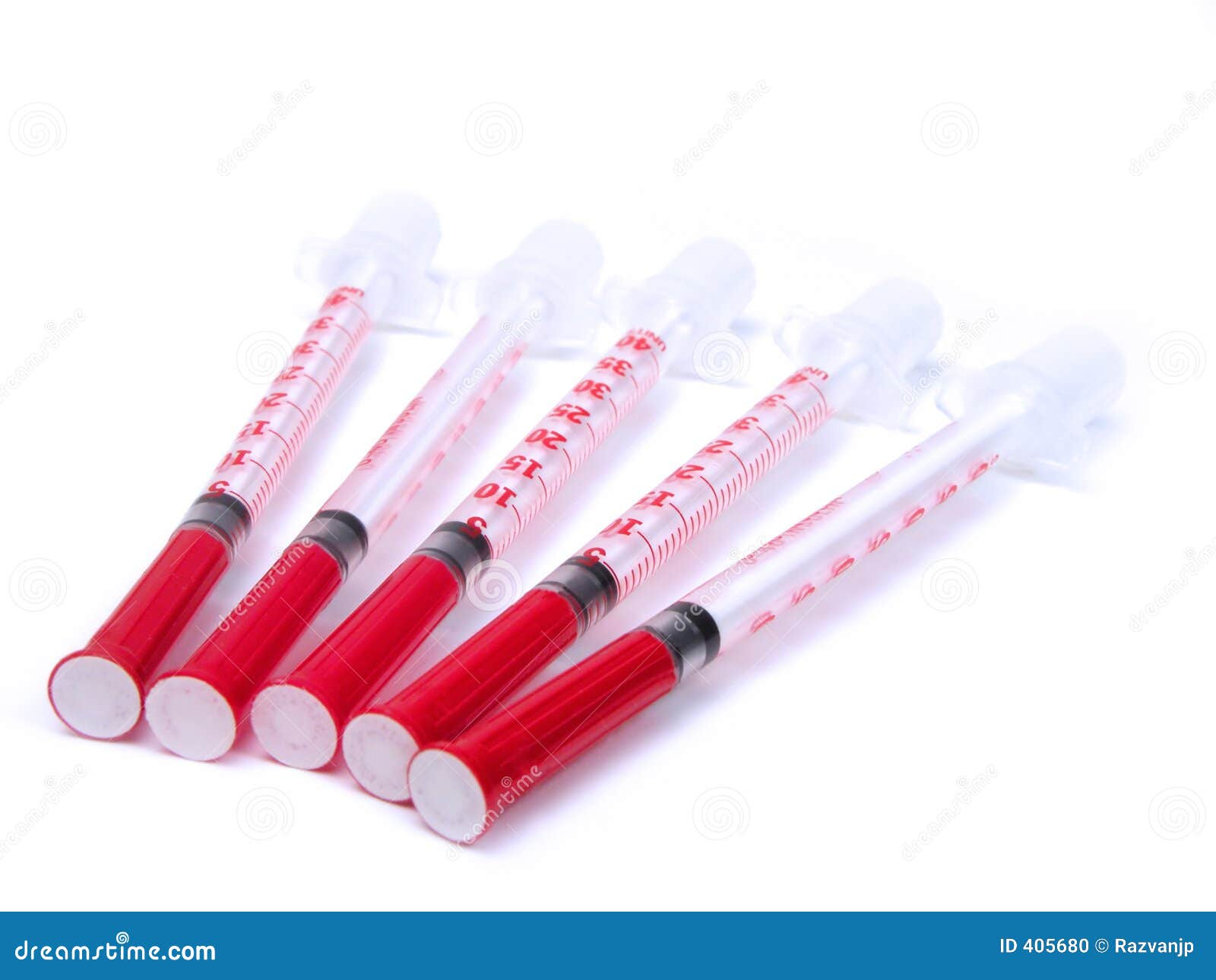 10 Insulin Syringes With Red Caps Royalty-Free Stock Image ...