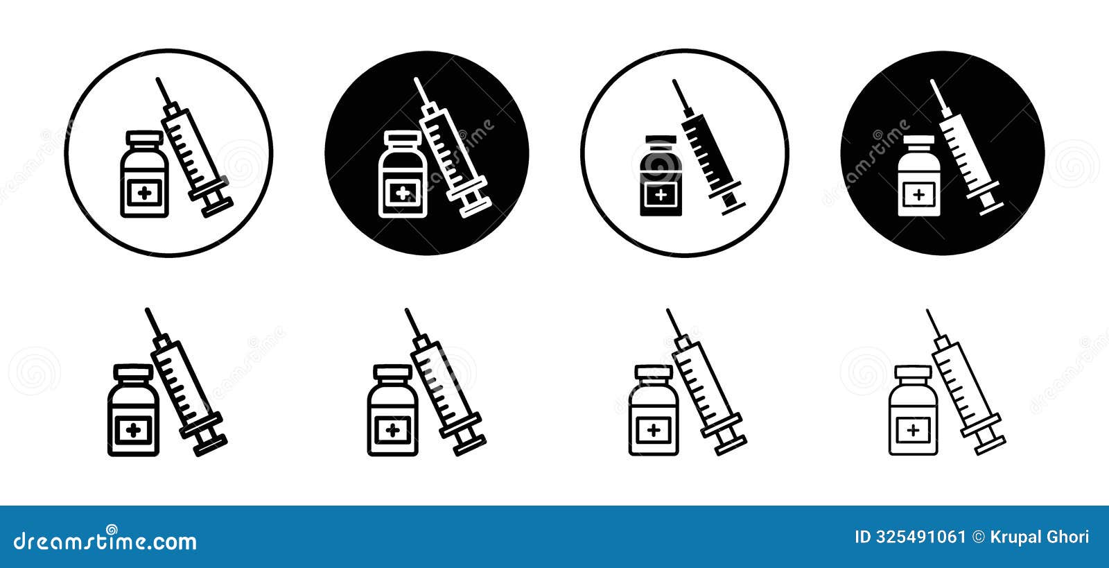Insulin Vector Icon Set Collection. Insulin Outline Flat Icon Stock Illustration - Illustration ...