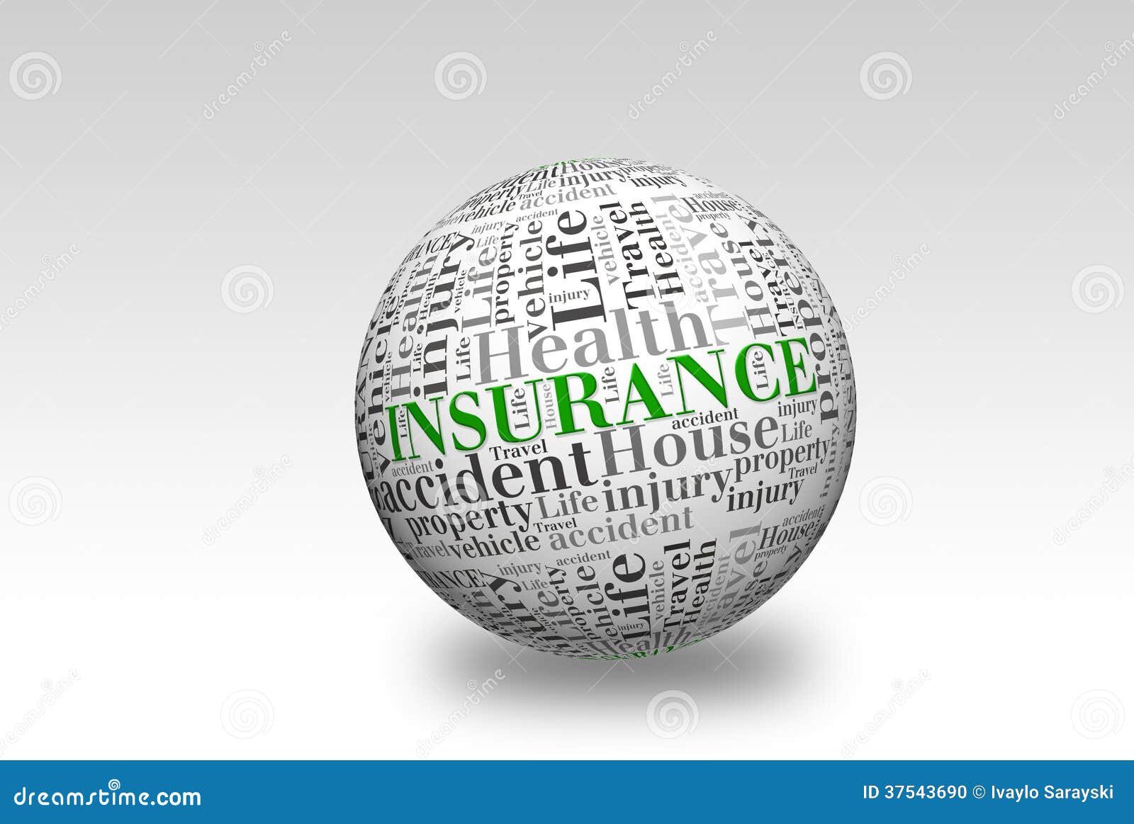 Insurance 3d ball stock illustration. Illustration of investment - 37543690