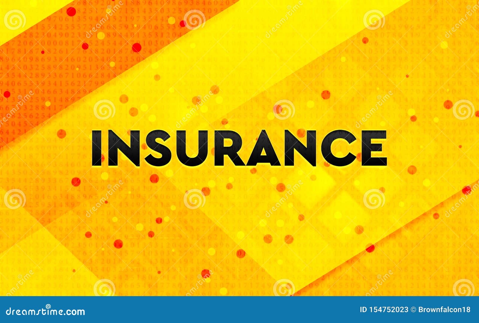 Insurance Abstract Digital Banner Yellow Background Stock Illustration ...