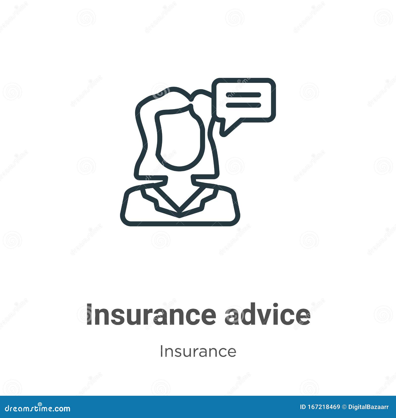 Insurance Advice Outline Vector Icon. Thin Line Black Insurance Advice ...