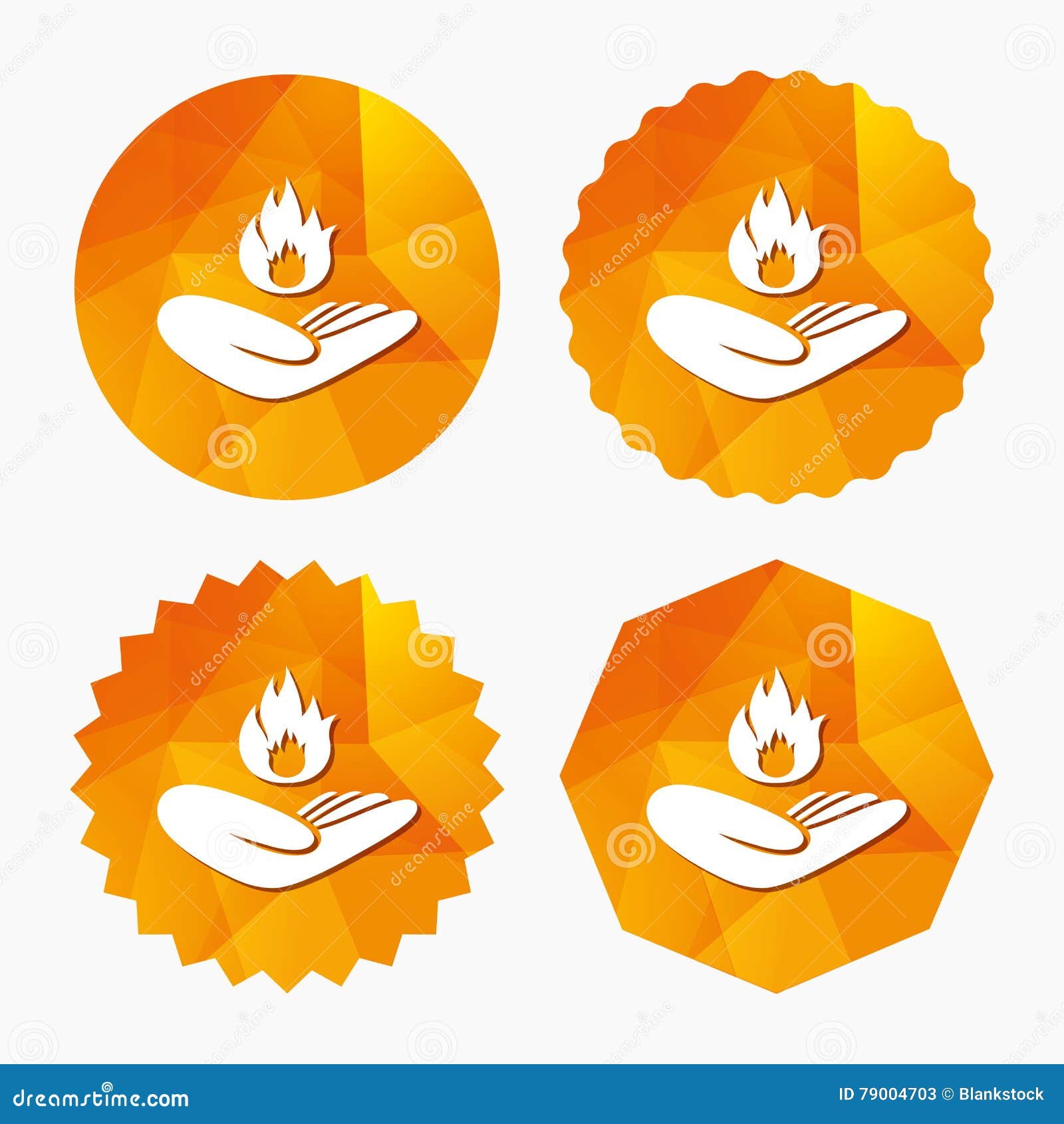 Insurance Against Fire. Hand Holds Fire Flame. Stock Vector ...