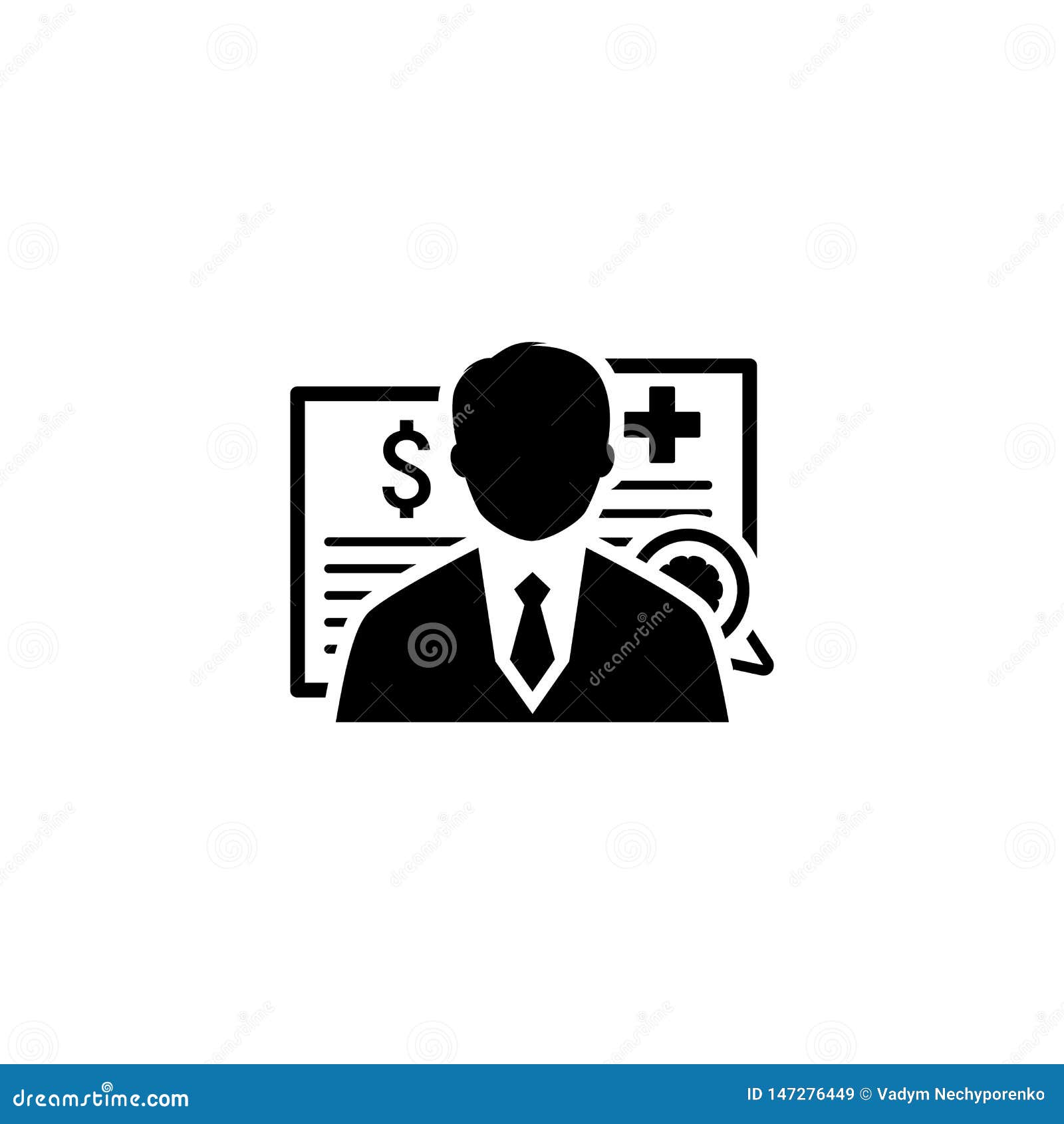 Insurance Agent Icon. Flat Design Stock Illustration - Illustration of ...