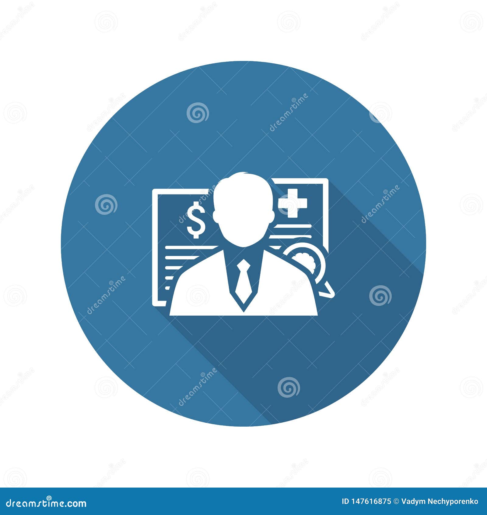 Insurance Agent Icon. Flat Design Stock Illustration - Illustration of ...