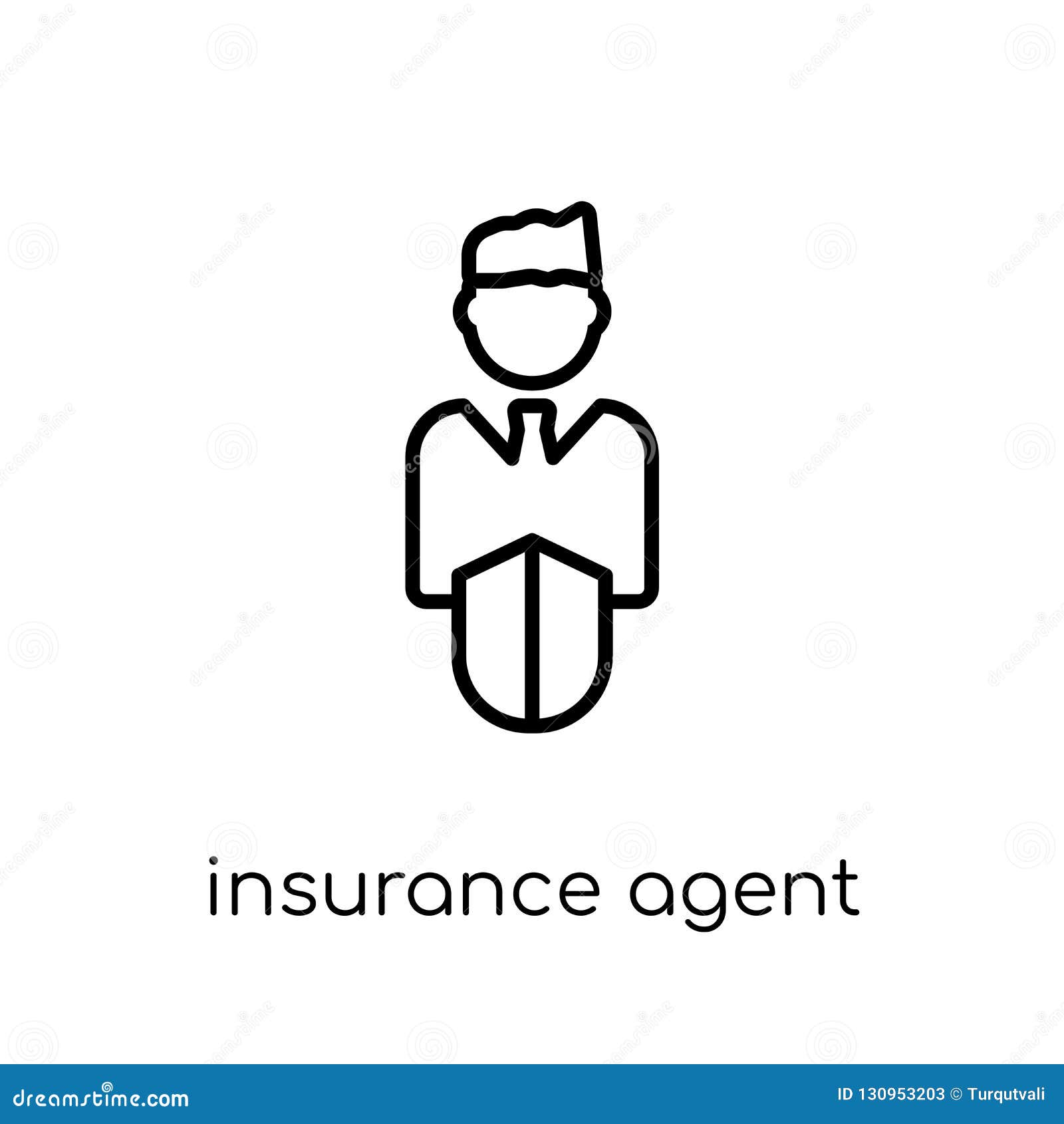 Insurance Agent Icon. Trendy Modern Flat Linear Vector Insurance Stock ...