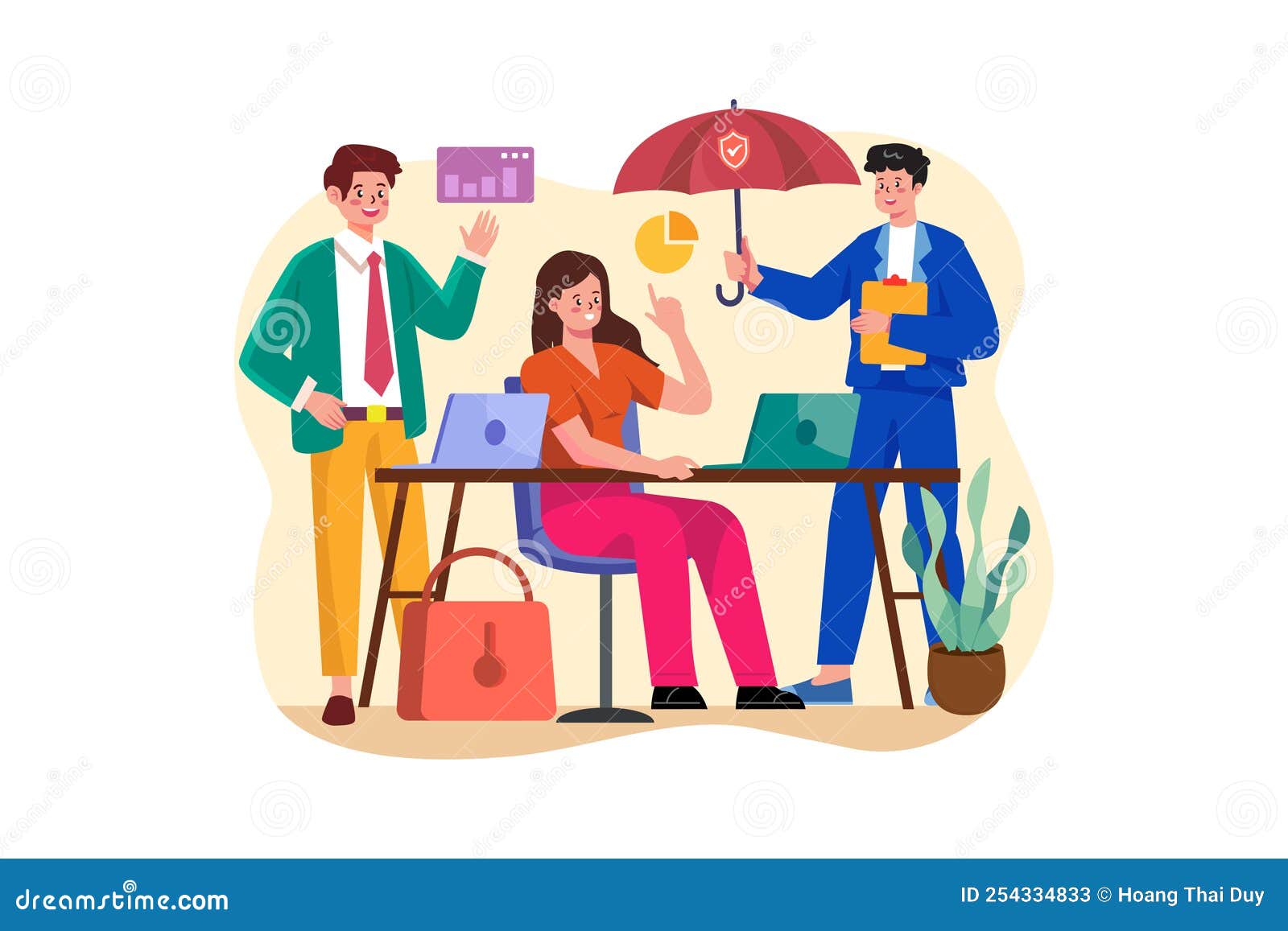 Insurance Agent Illustration Concept on White Background Stock Vector ...