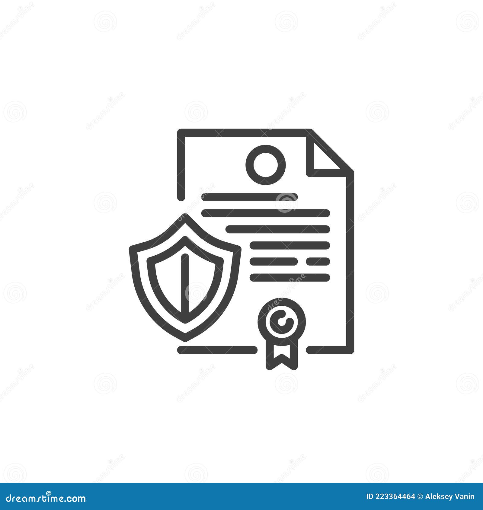 Insurance Agreement Document Line Icon Stock Vector - Illustration of ...