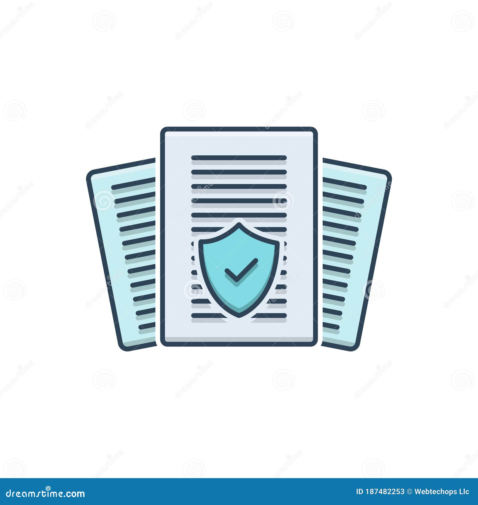 Color Illustration Icon for Insurance Audit, Policy and Checkmark Stock ...
