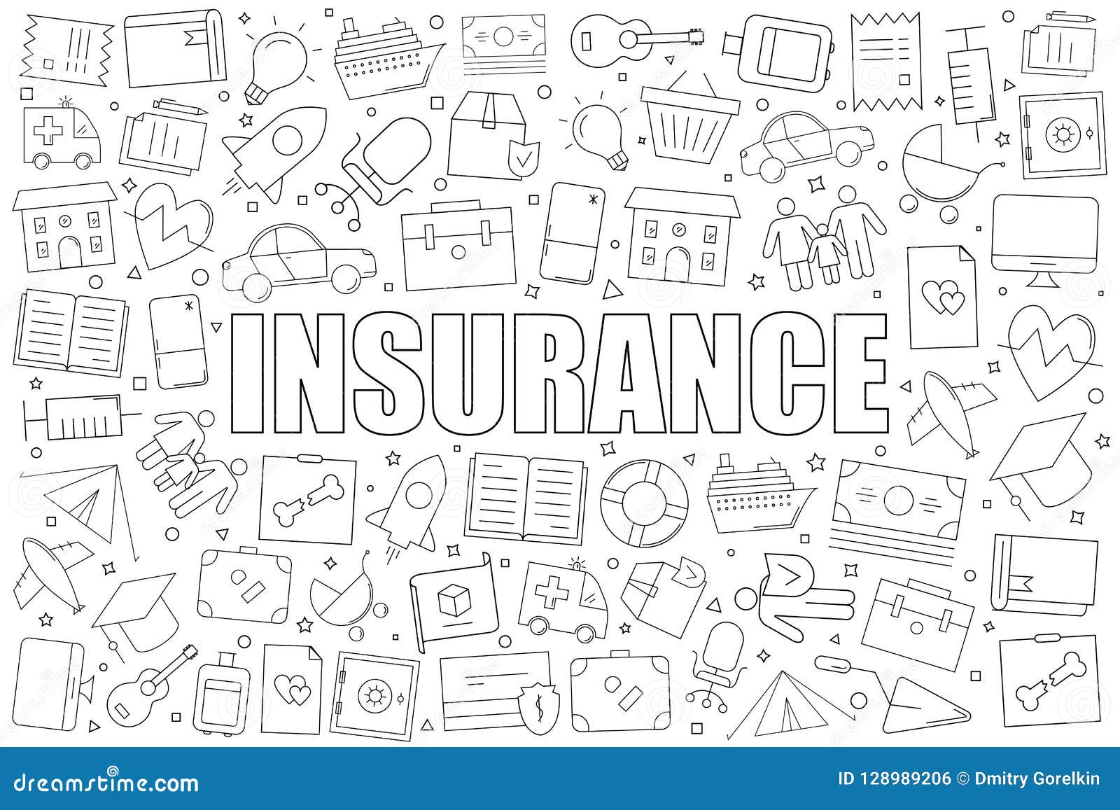 Insurance Background. Protection Background. Rain And Umbrella Cartoon ...