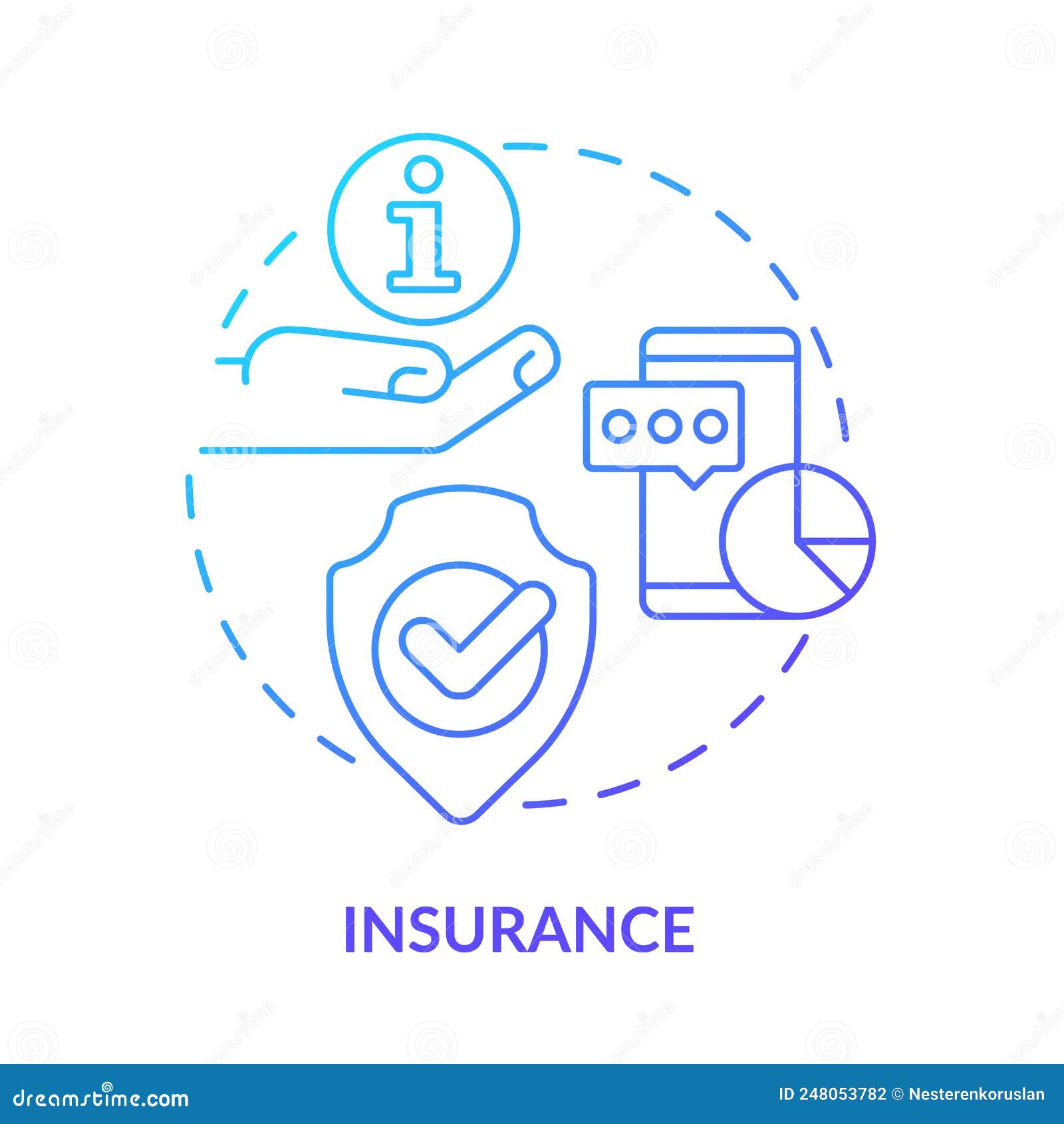 Insurance Blue Gradient Concept Icon Stock Vector - Illustration of ...