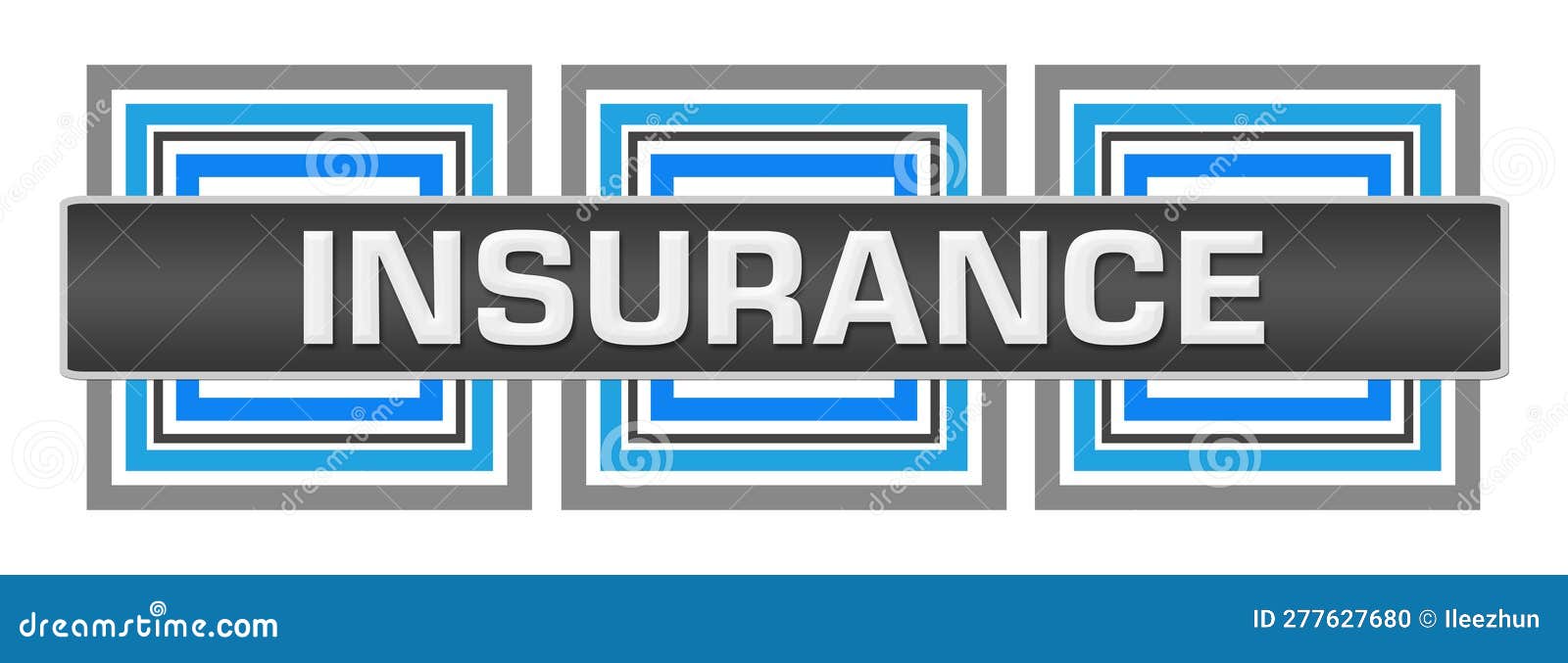 Insurance Blue Grey Border Squares Horizontal Stock Illustration ...