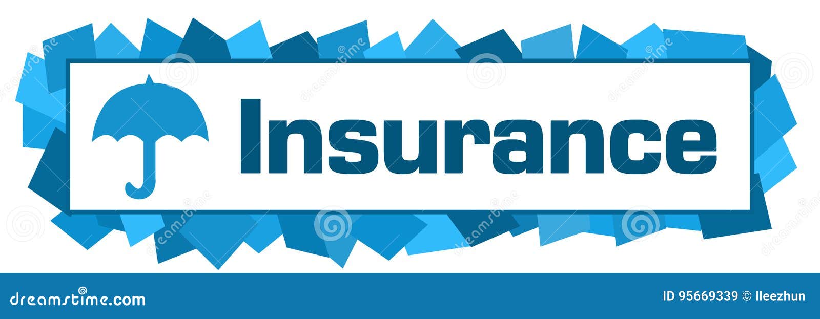 Insurance Blue Random Shapes Horizontal Stock Illustration ...