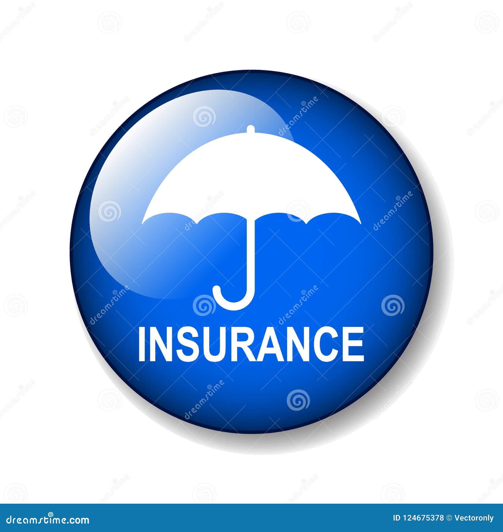 Insurance button stock illustration. Illustration of fund - 124675378
