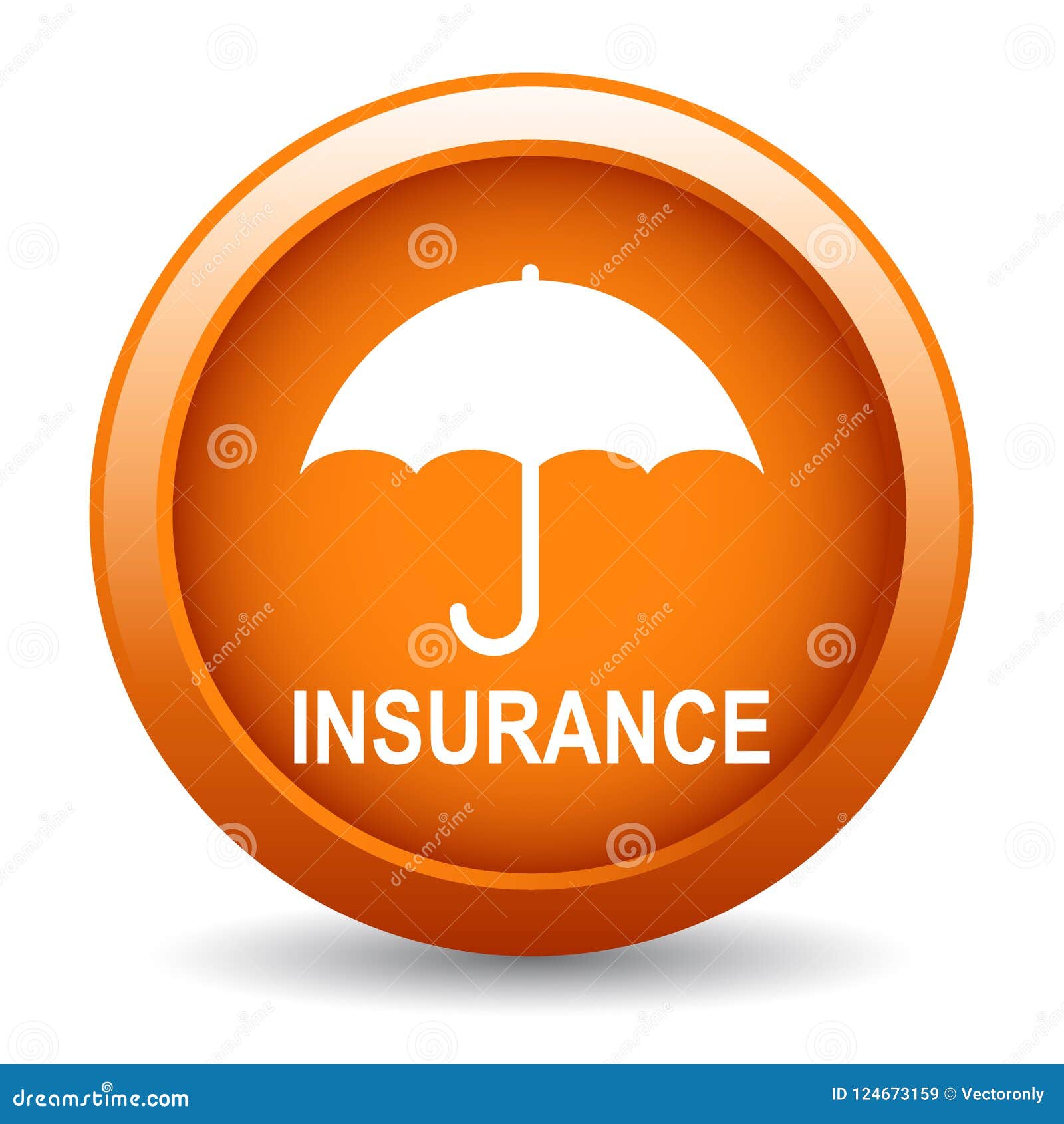 Insurance button stock illustration. Illustration of icons - 124673159
